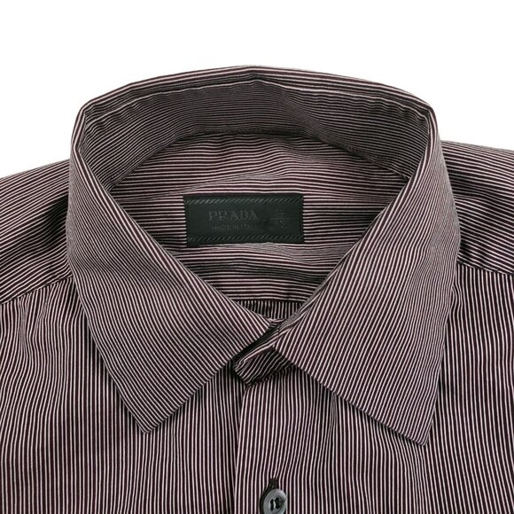 Prada | Shirts | Prada Button Up Dress Shirt Mens Size 38 5 Striped ...